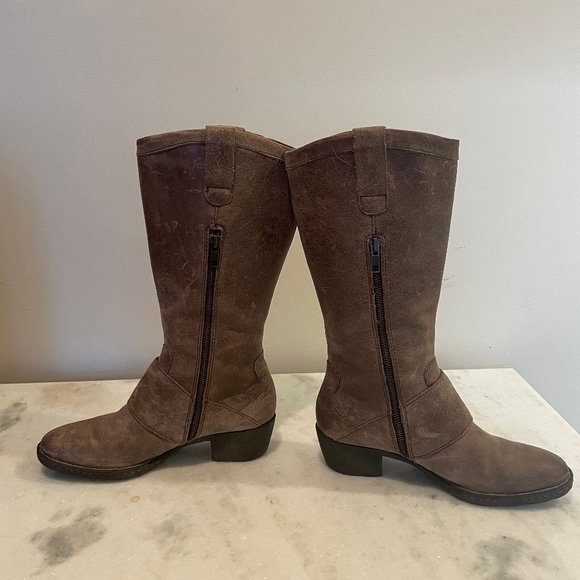 Born | Shoes | Born Magda Distressed Leather Midcalf Boot 75 | Poshmark